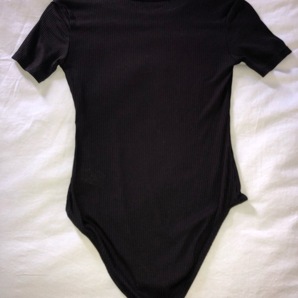 Tops | Nwt Black Ribbed Bodysuit | Poshmark